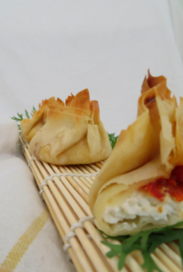 Caramelized Paprika Goat Cheese Phyllo Purse - RootsandCook