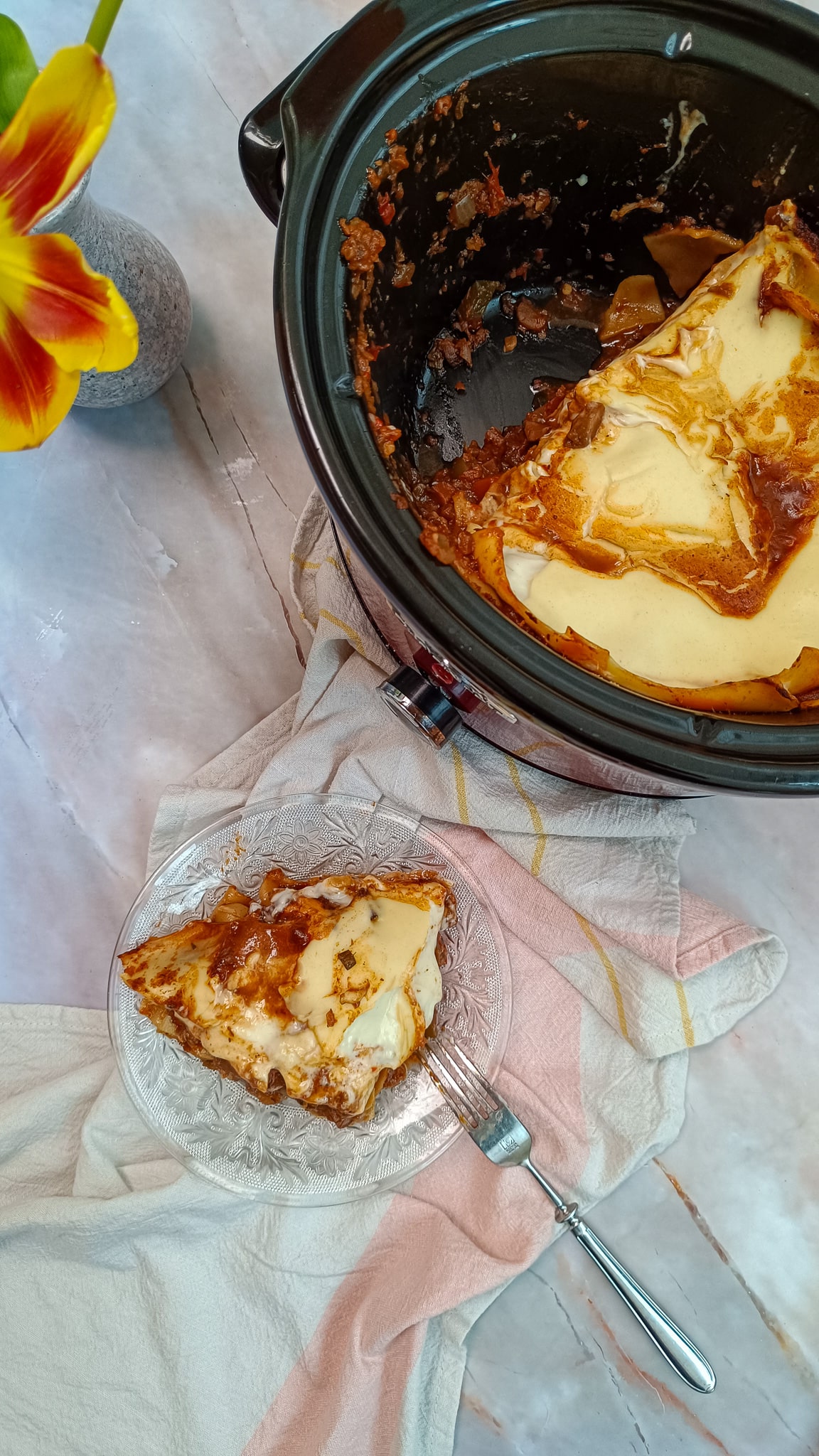 Slow cooker vegetarian lasagna - RootsandCook